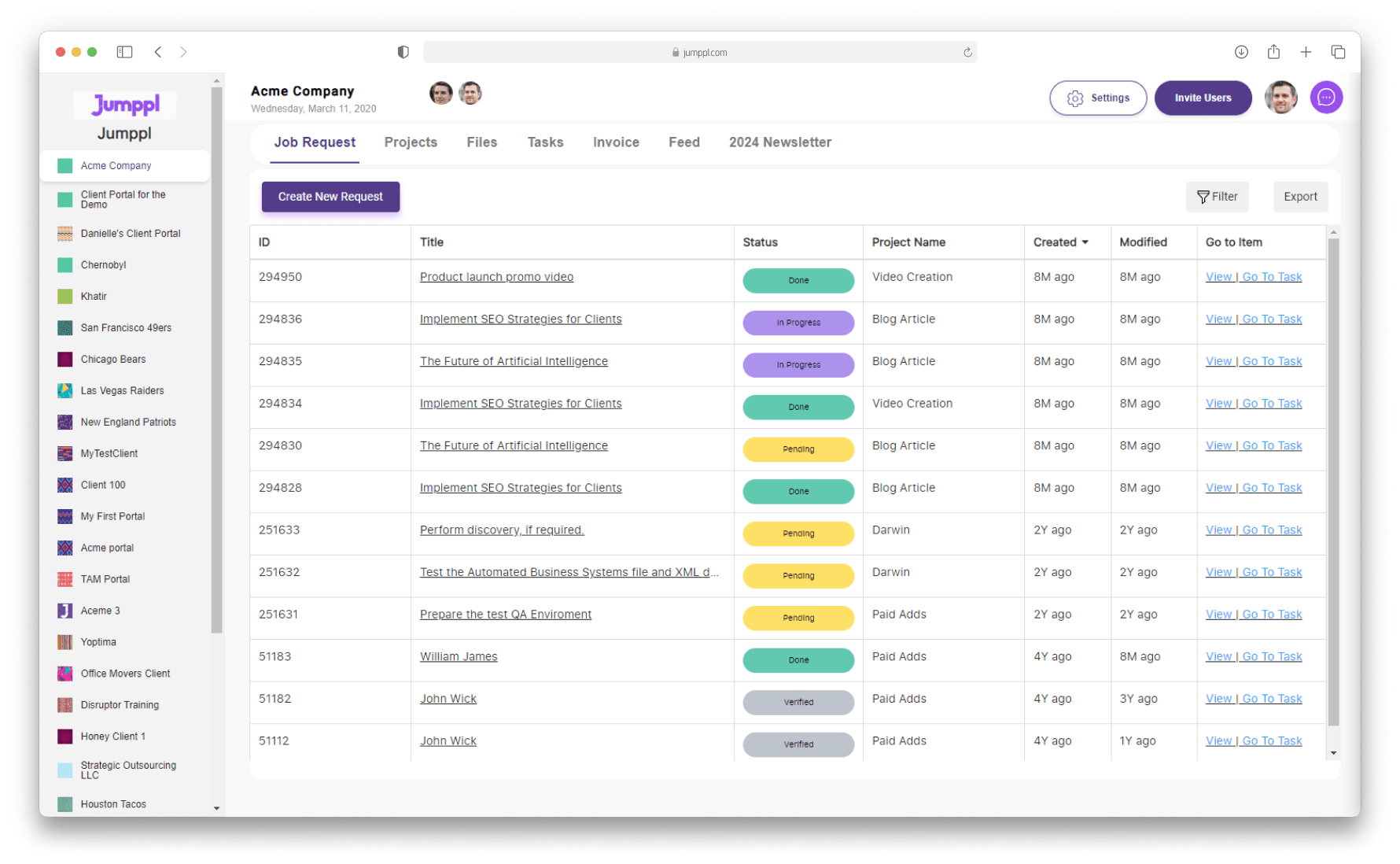 Jumppl, Team and Client Management Platform